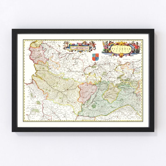 Picardy Map 1665 Old Map of Picardy France Art Vintage Print - Etsy