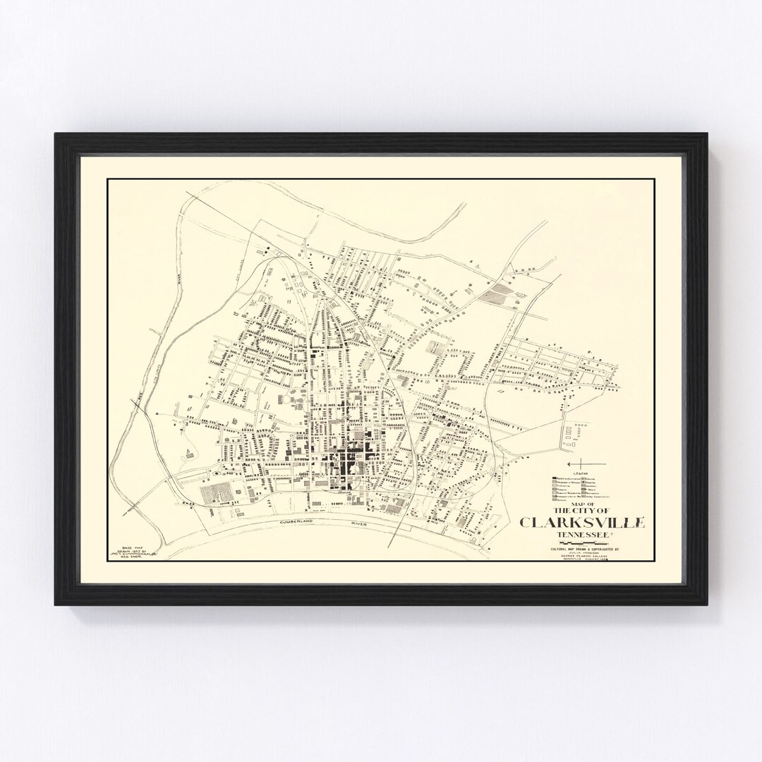 Clarksville Map 1938, Vintage Clarksville Map, Old Clarksville ...