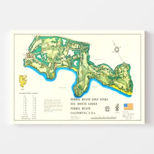 Pebble Beach Golf Links Map 1968 - Old Map of Pebble Beach Golf Links ...