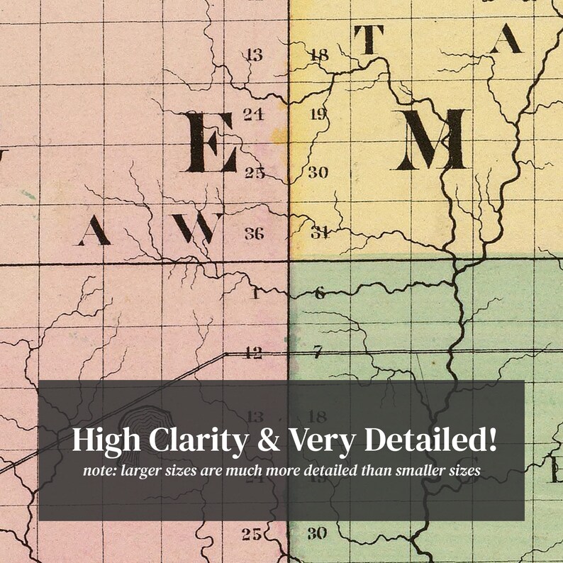 Ogemaw County MI Map 1873 Old Map of West Branch Michigan - Etsy