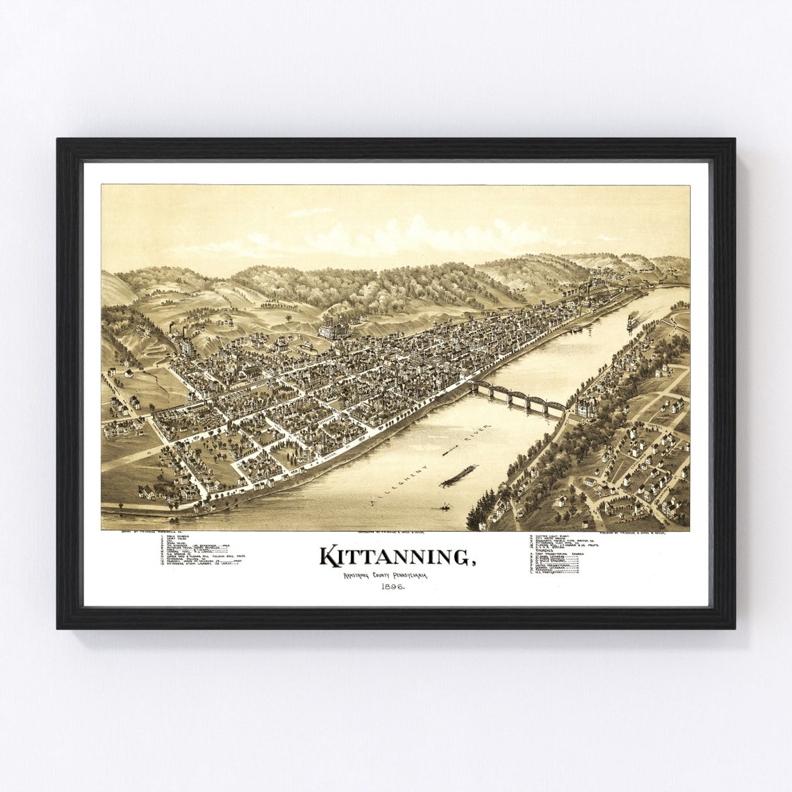 Kittanning Map 1896 Old Map of Kittanning Pennsylvania Art - Etsy