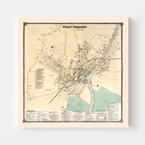Port Chester Map 1867 Old Map of Port Chester New York Art Vintage ...
