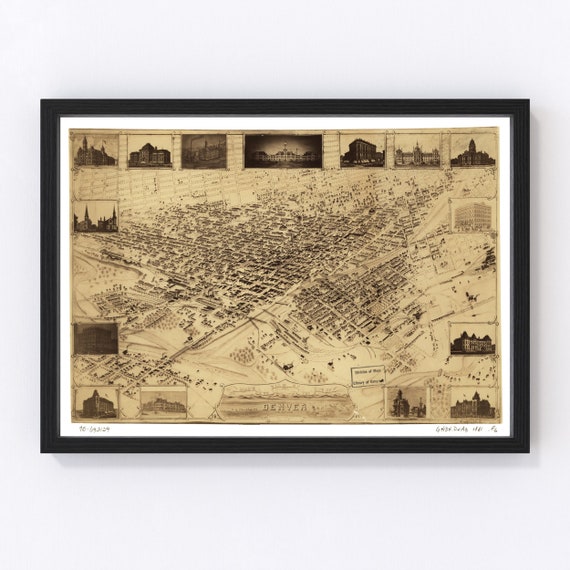 Denver Map 1881 Old Map of Denver Colorado Art Vintage Print - Etsy