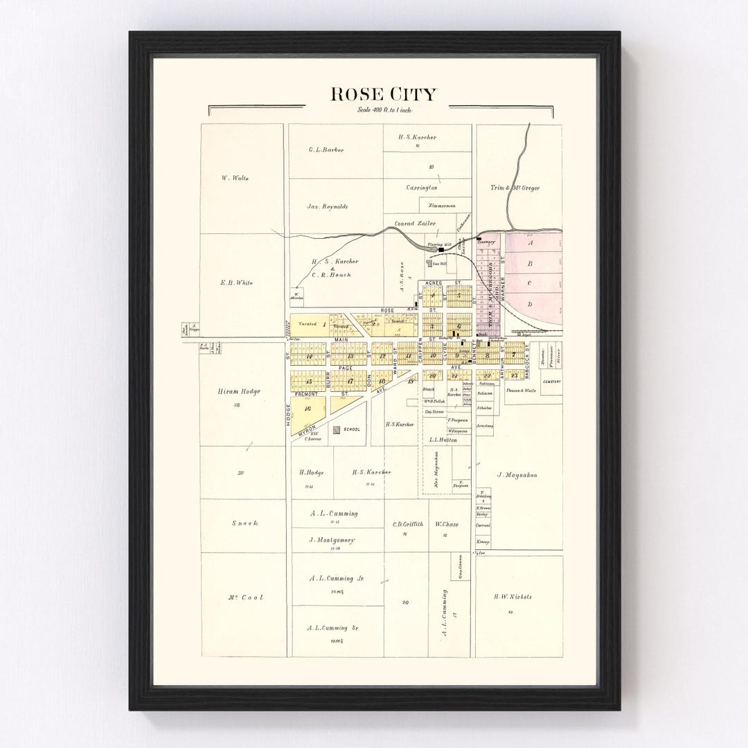 Hill Map 1903, Vintage Hill Map, Old Hill Michigan Art, Wall Art Gift ...