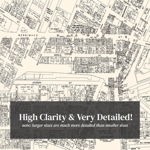 Lowell Map 1946 - Old Map of Lowell Business Section Massachusetts Art ...