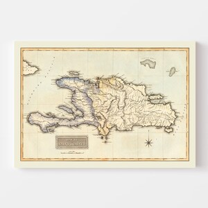 Haiti Map 1823 - Old Map of Haiti Dominican Republic Art Vintage Print ...