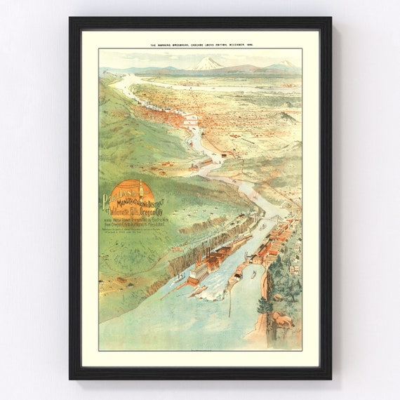 Portland Map 1896 Old Map of Portland Oregon Art Vintage - Etsy
