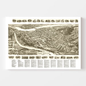 Port Jervis Map 1920, Vintage Port Jervis Map, Old Port Jervis New York ...
