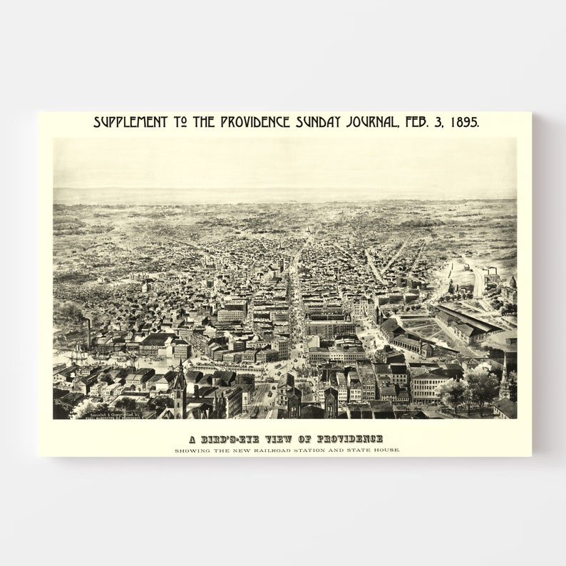 Providence Map 1895 Old Map of Providence Rhode Island Art - Etsy