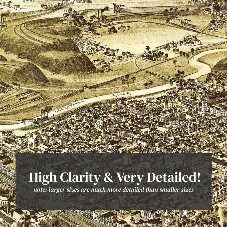 Scranton Map 1890 Old Map of Scranton Pennsylvania Art - Etsy