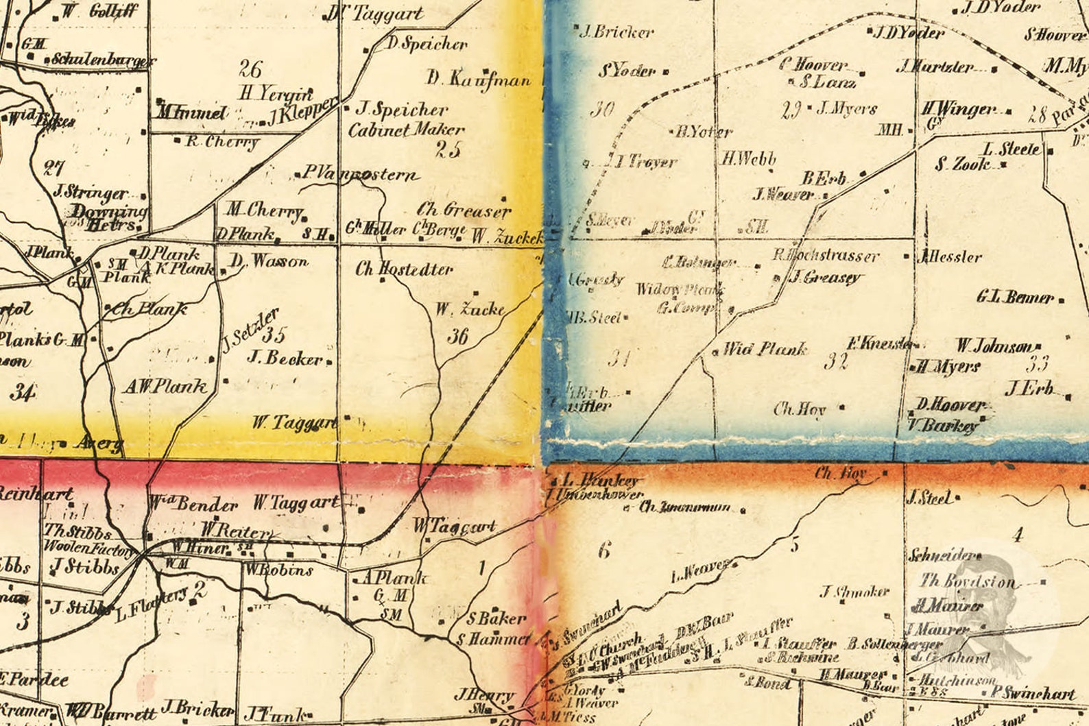 Vintage Wayne County Map 1856 Old Map of Wayne County Ohio | Etsy