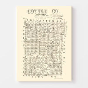 Cottle County Texas Map 1891 Old Map of Cottle County Texas - Etsy