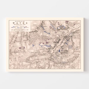 Battle of Wavre Map 1815 - Old Map of Battle of Wavre Art Vintage Print ...