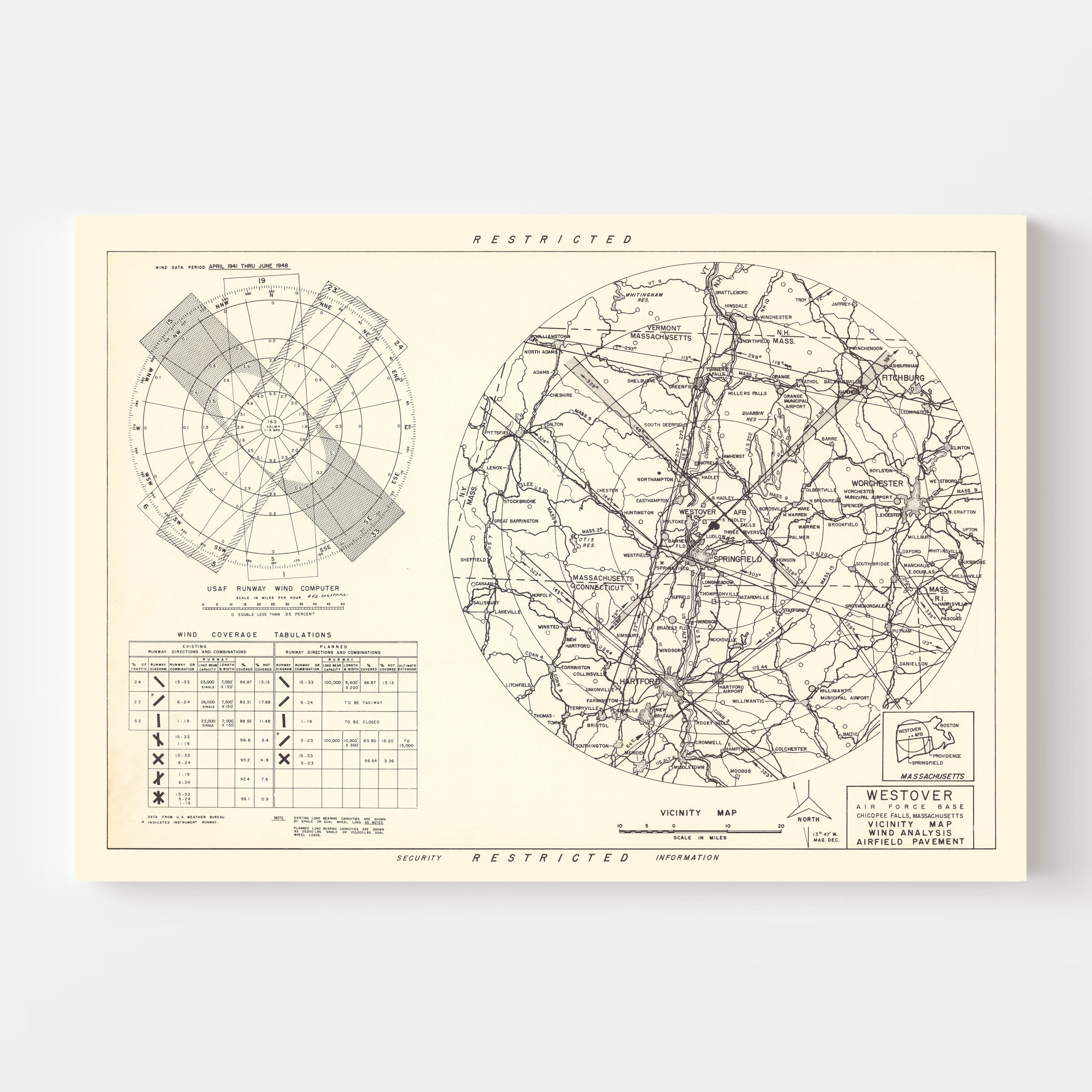 Barksdale Air Force Base Vicinity Map 1952, Vintage Barksdale Air Force ...