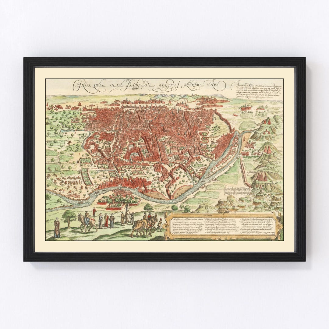 Cairo Map 1572, Vintage Cairo Map, Old Cairo Art, Wall Art Gift for ...