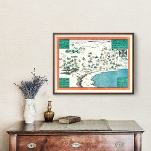 Laguna Beach Map 1947 - Old Map of Laguna Beach California Art Vintage ...