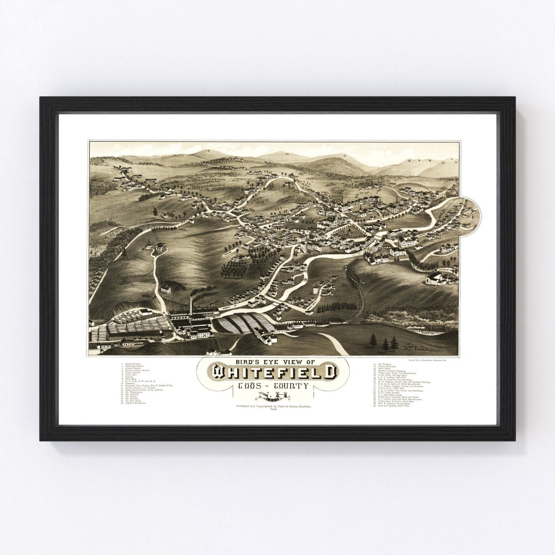 Whitefield Map 1883 Old Map of Whitefield New Hampshire Art - Etsy