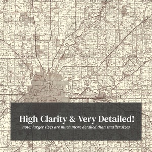 Allen County IN Map 1935 Old Map of Indiana Art Vintage Print Framed ...