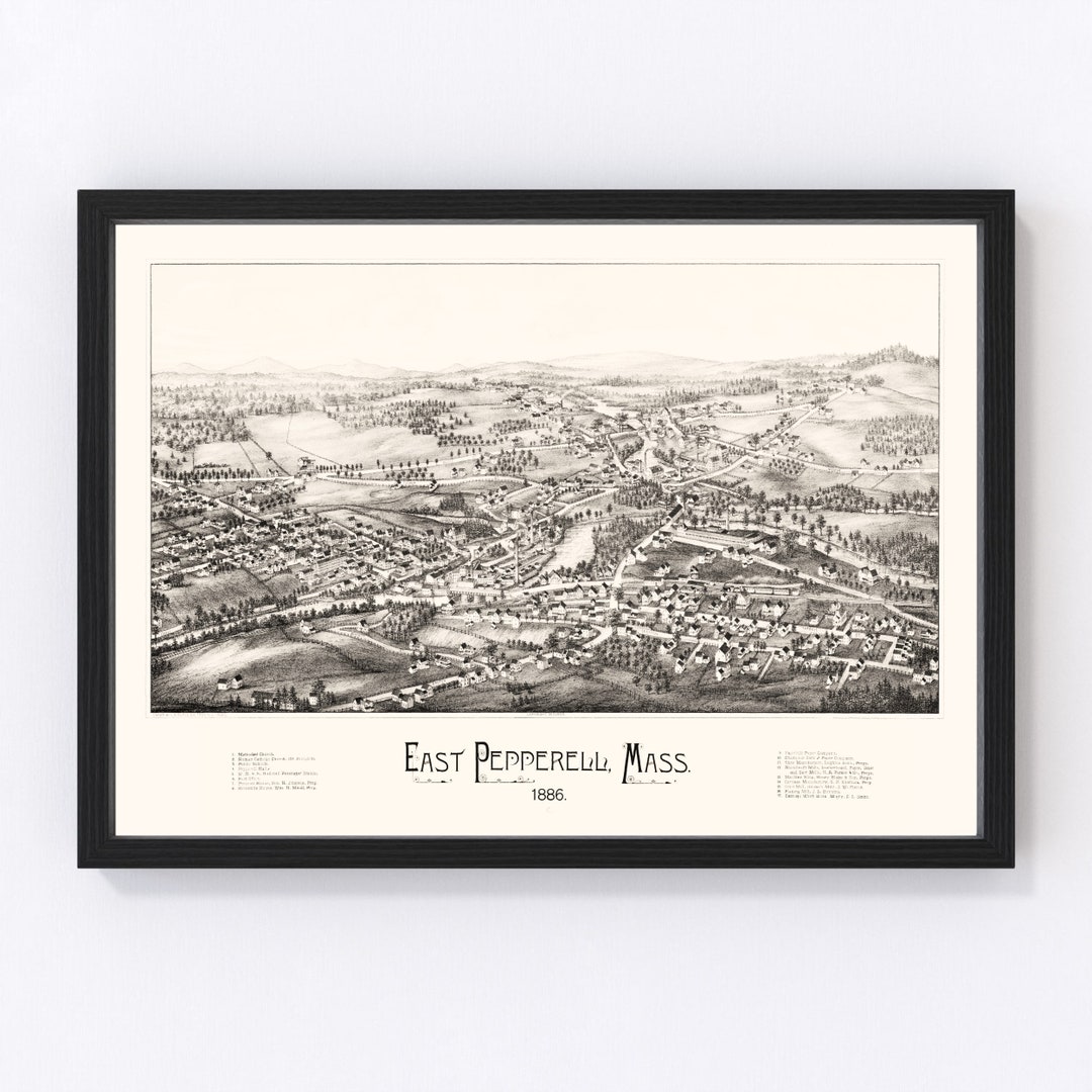 East Pepperell Map 1886, Vintage East Pepperell Map, Old East Pepperell ...