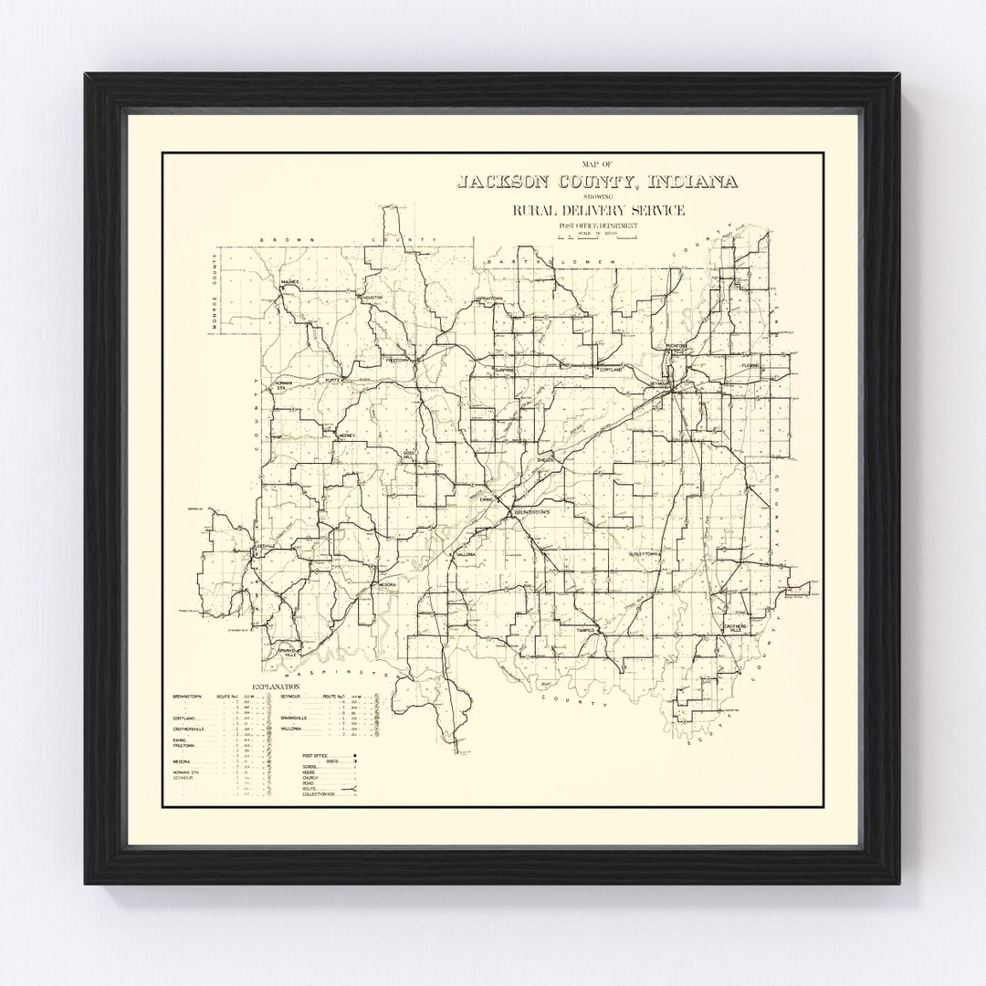 Jackson County Map 1910, Vintage Jackson County Map, Old Jackson County ...