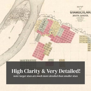 Chamberlain Map 1890, Vintage Chamberlain Map, Old Chamberlain South ...