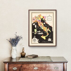 Italy Map 1938 - Old Map of Italy Art Print Framed Wall Art Vintage ...