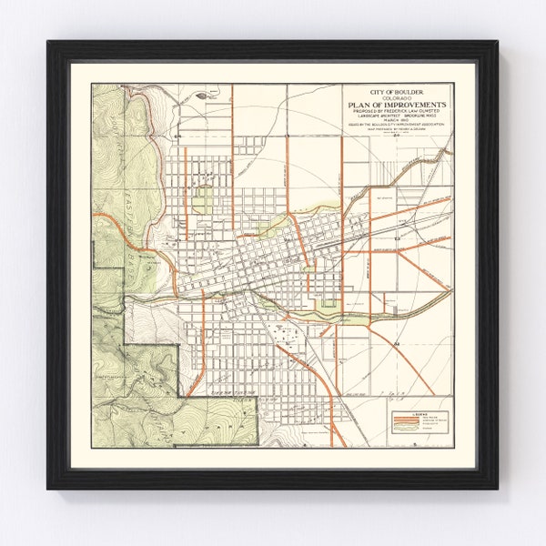 Framed Map of Colorado - Etsy