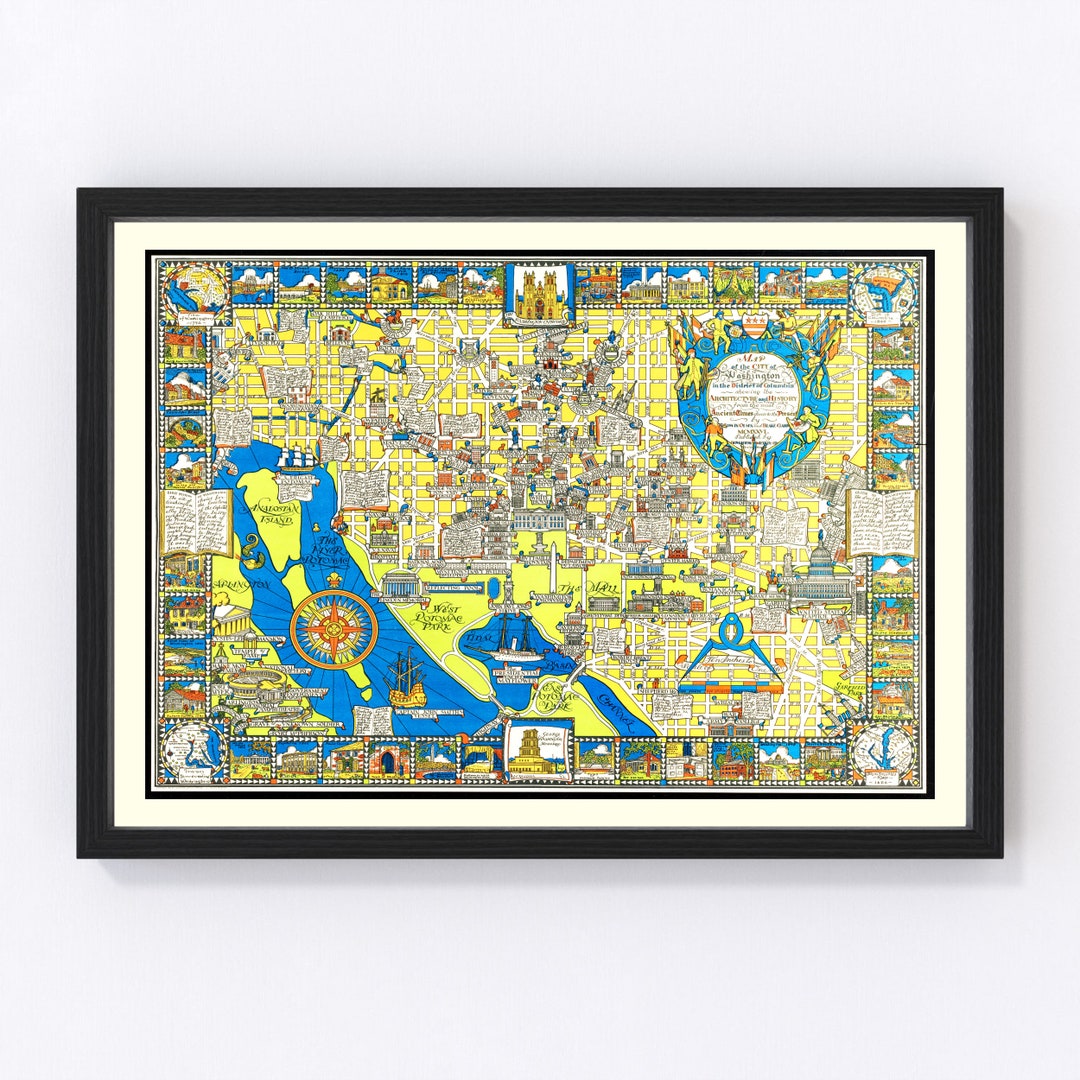 Washington, DC Map 1926 - Old Map of Washington, DC Washington DC Art ...