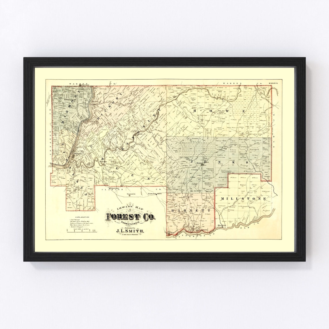 Forest County Pennsylvania Map 1876 Old Map of Forest County - Etsy