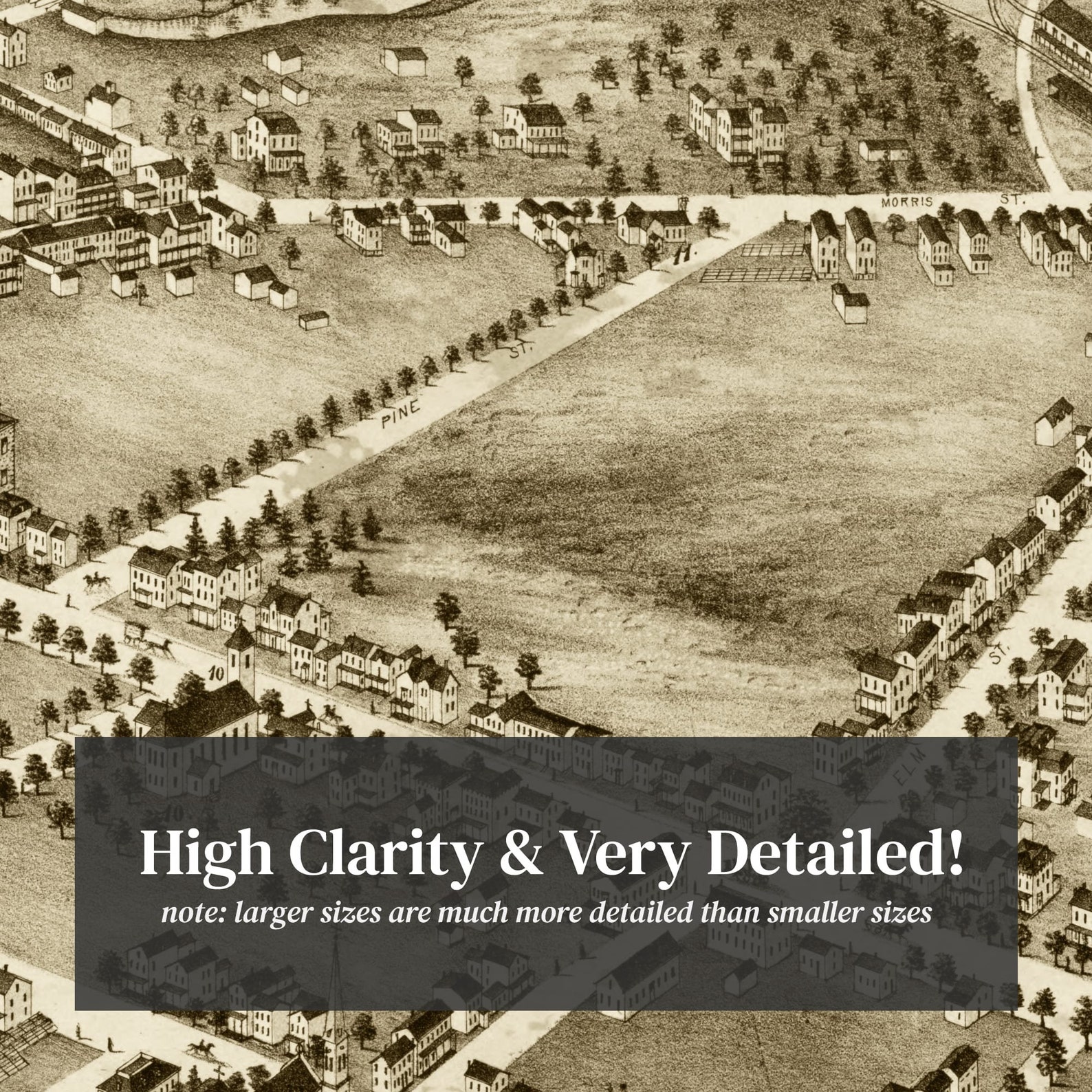 Morristown Map 1876 - Old Map of Morristown New Jersey Art Vintage ...