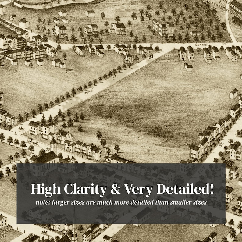 Morristown Map 1876 Old Map of Morristown New Jersey Art - Etsy