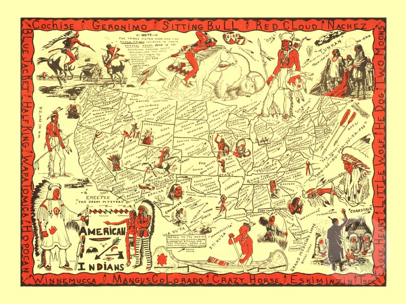 United States Map 1952, Vintage United States Map, Old United States ...