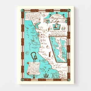 California Map 1954 Old Map of California Art Vintage Print Framed Wall ...