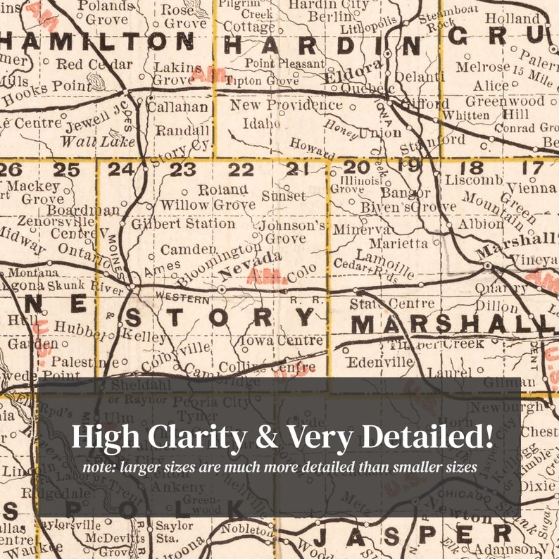 Iowa Railroad Map 1882 Old Railroad Map of Iowa Art Vintage - Etsy