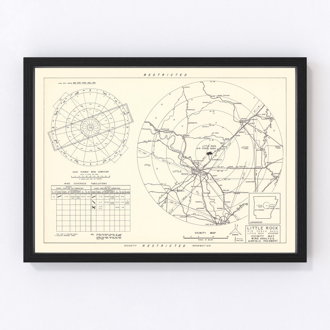 Lockbourne Air Force Base Map 1951, Vintage Lockbourne Air Force Base ...