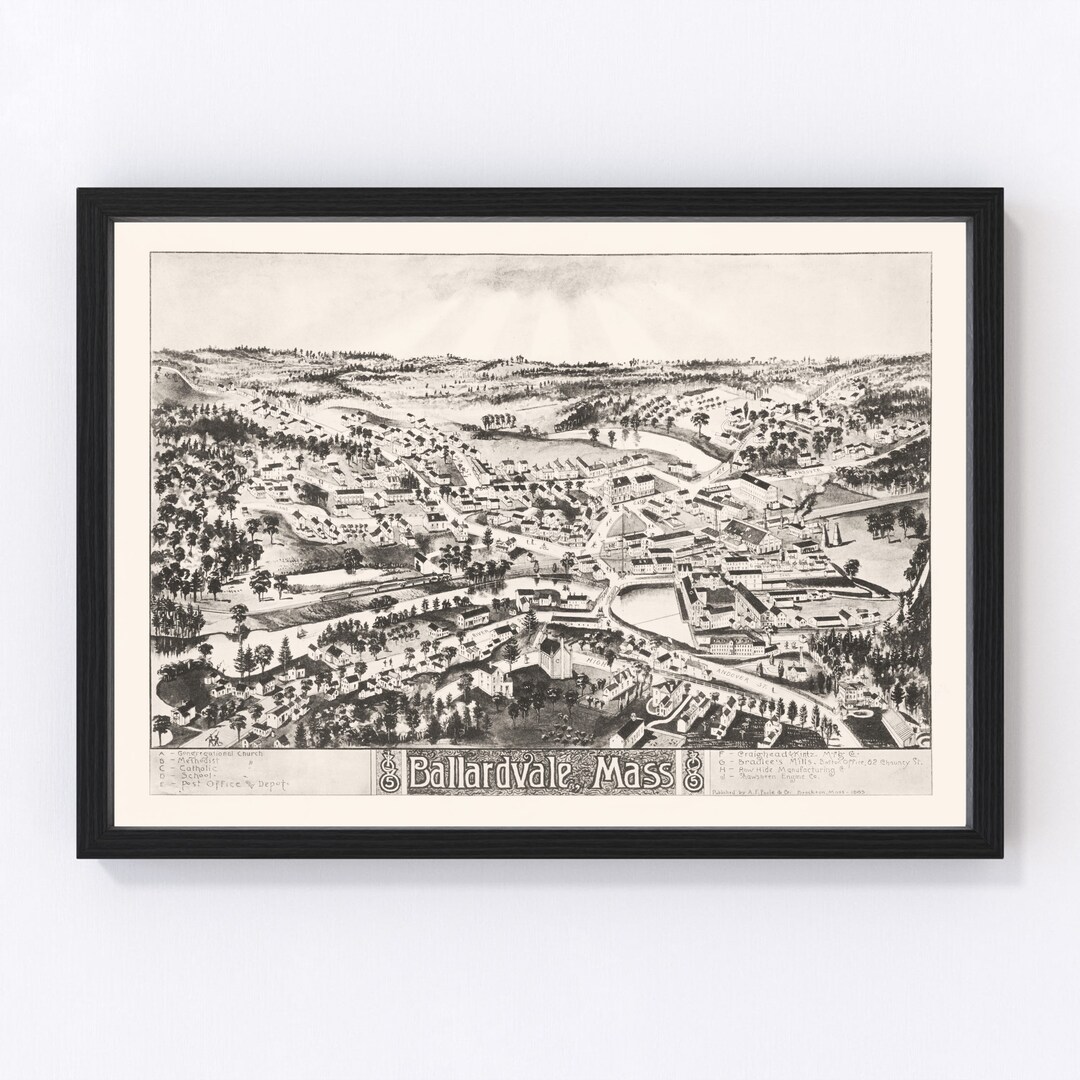 Ballardvale Map 1885, Vintage Ballardvale Map, Old Ballardvale ...