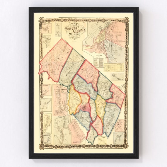 Atlas Map Of Bergen County 1913 GLEN ROCK BERGEN COUNTY NEW JERSEY