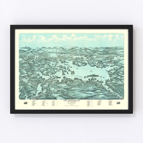 Framed Lake Map Print - Etsy