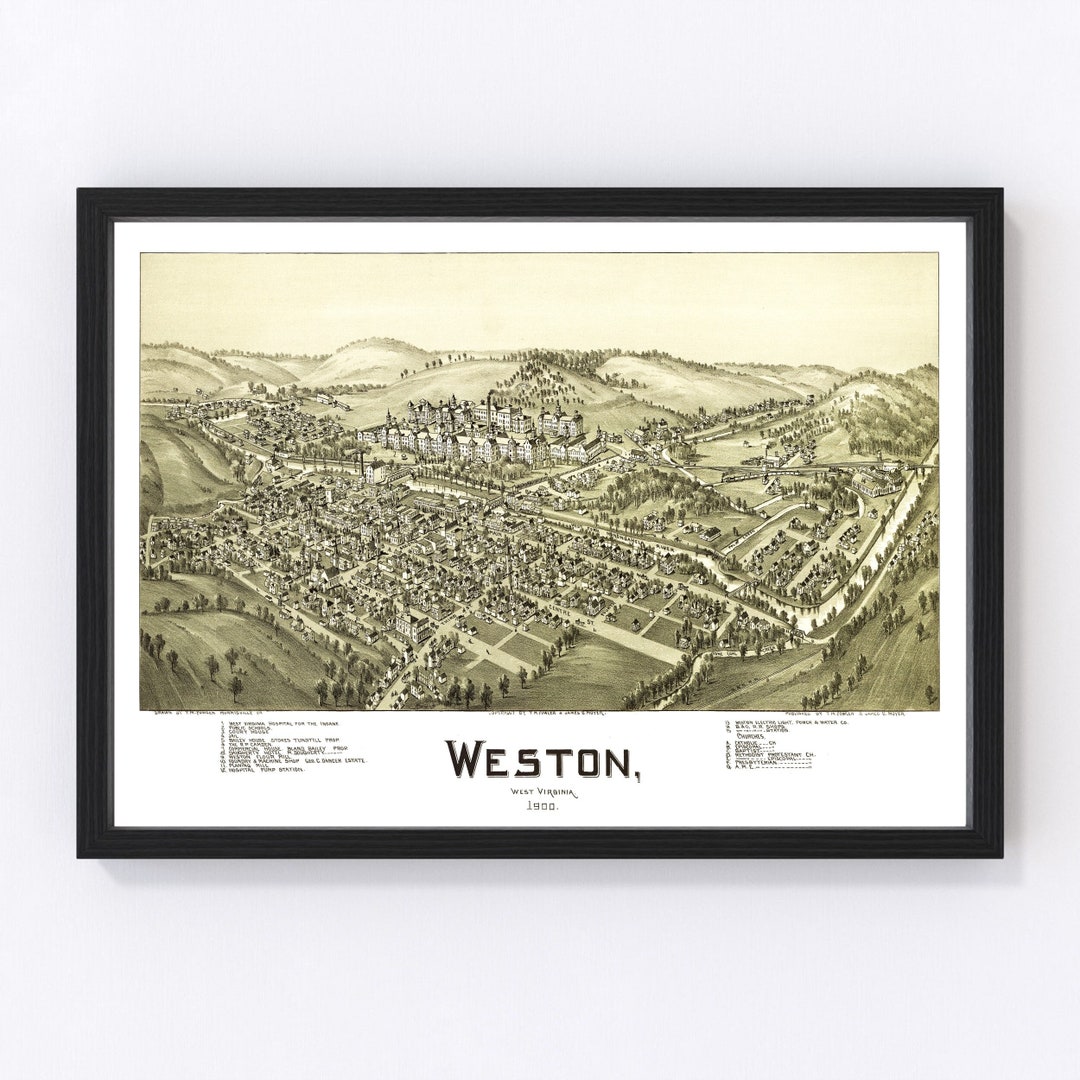 Weston Map 1900 Old Map of Weston West Virginia Art Vintage - Etsy
