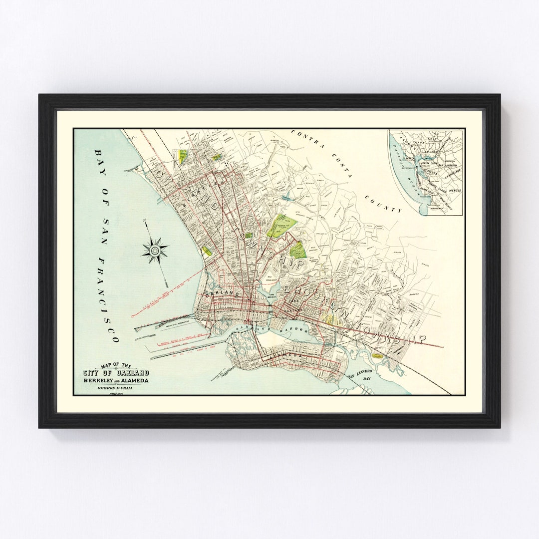 Berkeley Map 1899 Old Map of Berkeley California Art Vintage Print ...