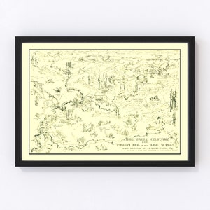 Three Rivers Map 1945 Old Map of Three Rivers California Art Vintage ...