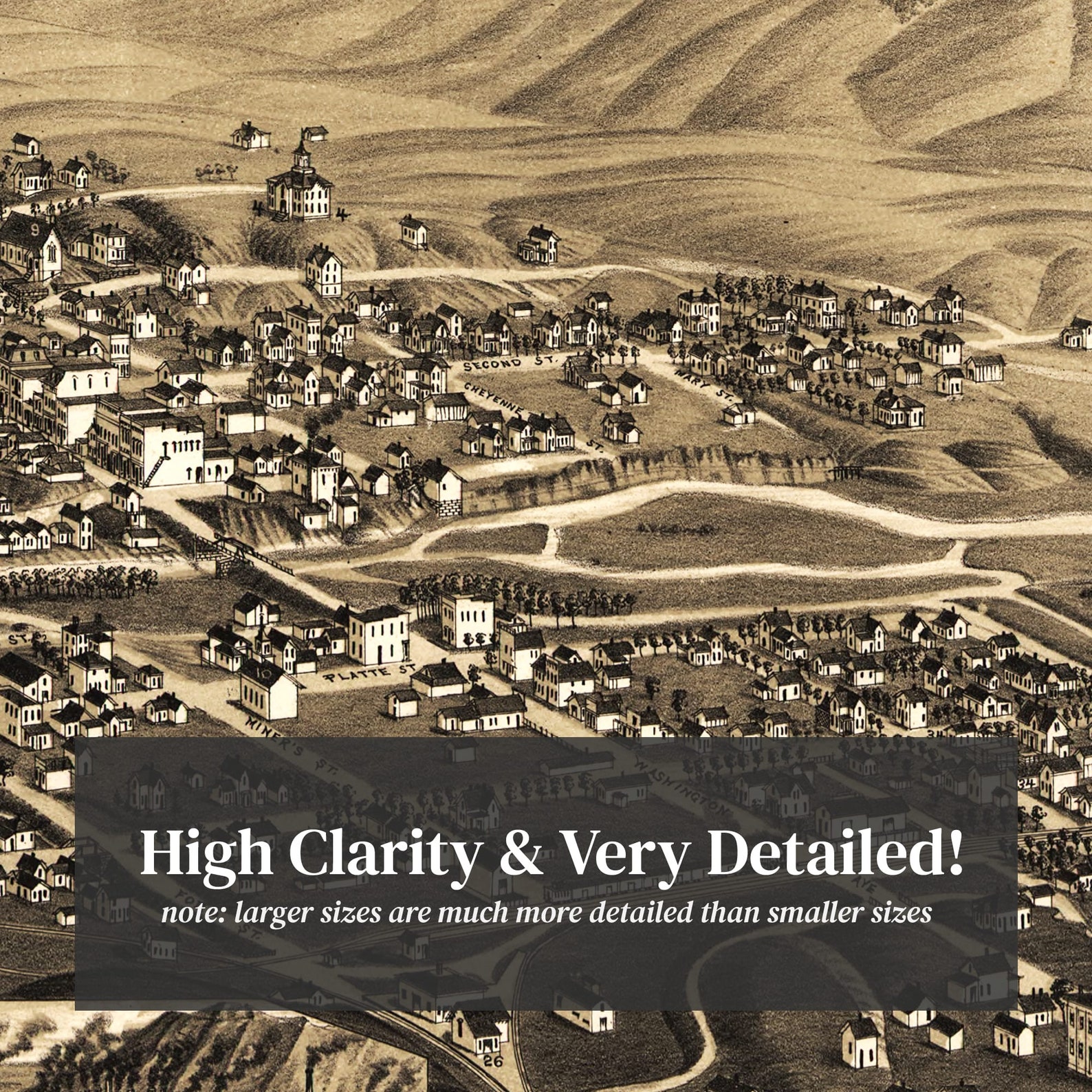 Golden Map 1882 Old Map of Golden Colorado Art Vintage Print - Etsy