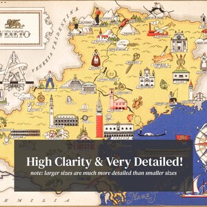 Veneto Italy Map 1938 Old Map of Veneto Italy Italy Art Vintage Print ...