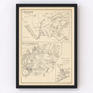 Freedom Map 1892 Old Map of Freedom New Hampshire Art Vintage Print ...