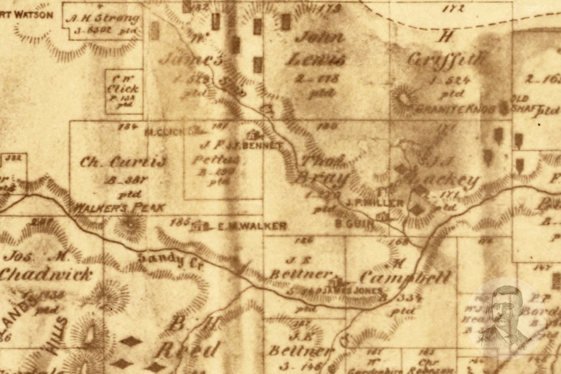 Vintage Llano County Map 1875 Old Map of Llano County Texas | Etsy