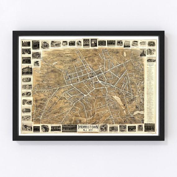 Morristown Map 1899 Old Map of Morristown New Jersey Art - Etsy