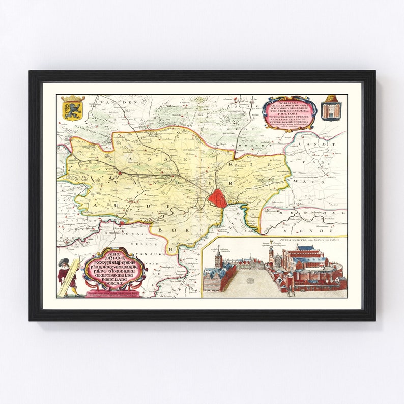 Gent Map 1665 Old Map of Gent Belgium Art Vintage Print - Etsy