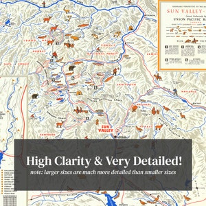 Sun Valley Idaho Map 1938 - Old Map of Sun Valley Idaho Art Vintage ...