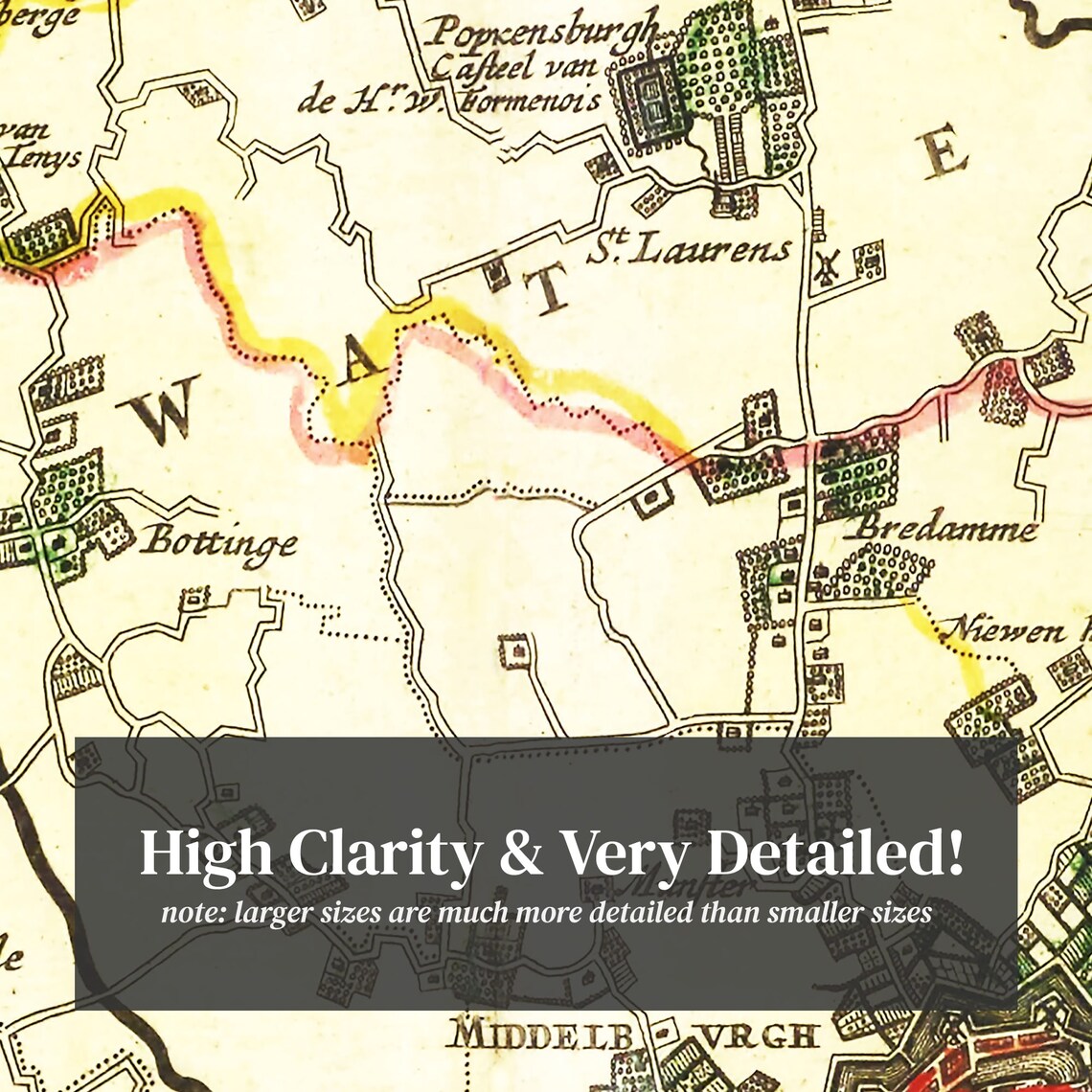 Walcheren Map 1665 Old Map of Walcheren Netherlands Art - Etsy