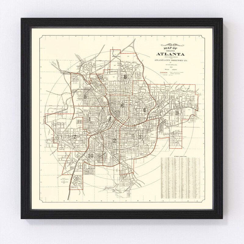 Atlanta Maps - Etsy